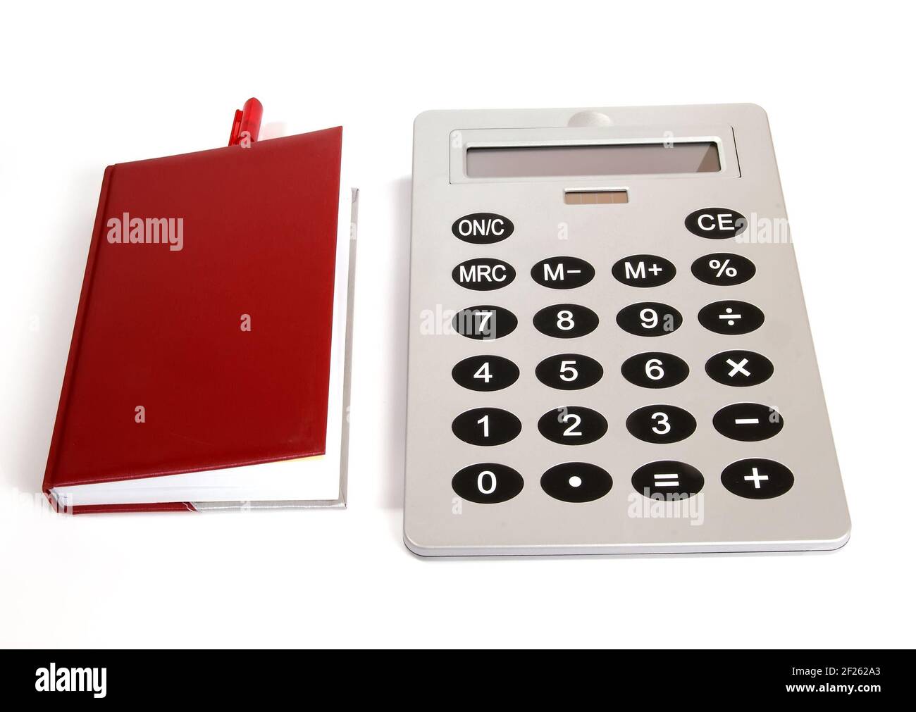 Great calculator and red notebook for reference daily notes with a pen ...