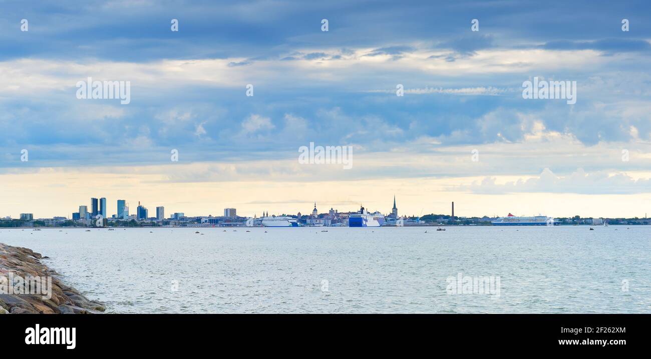 Panorama Tallinn sea harbor Estonia Stock Photo - Alamy