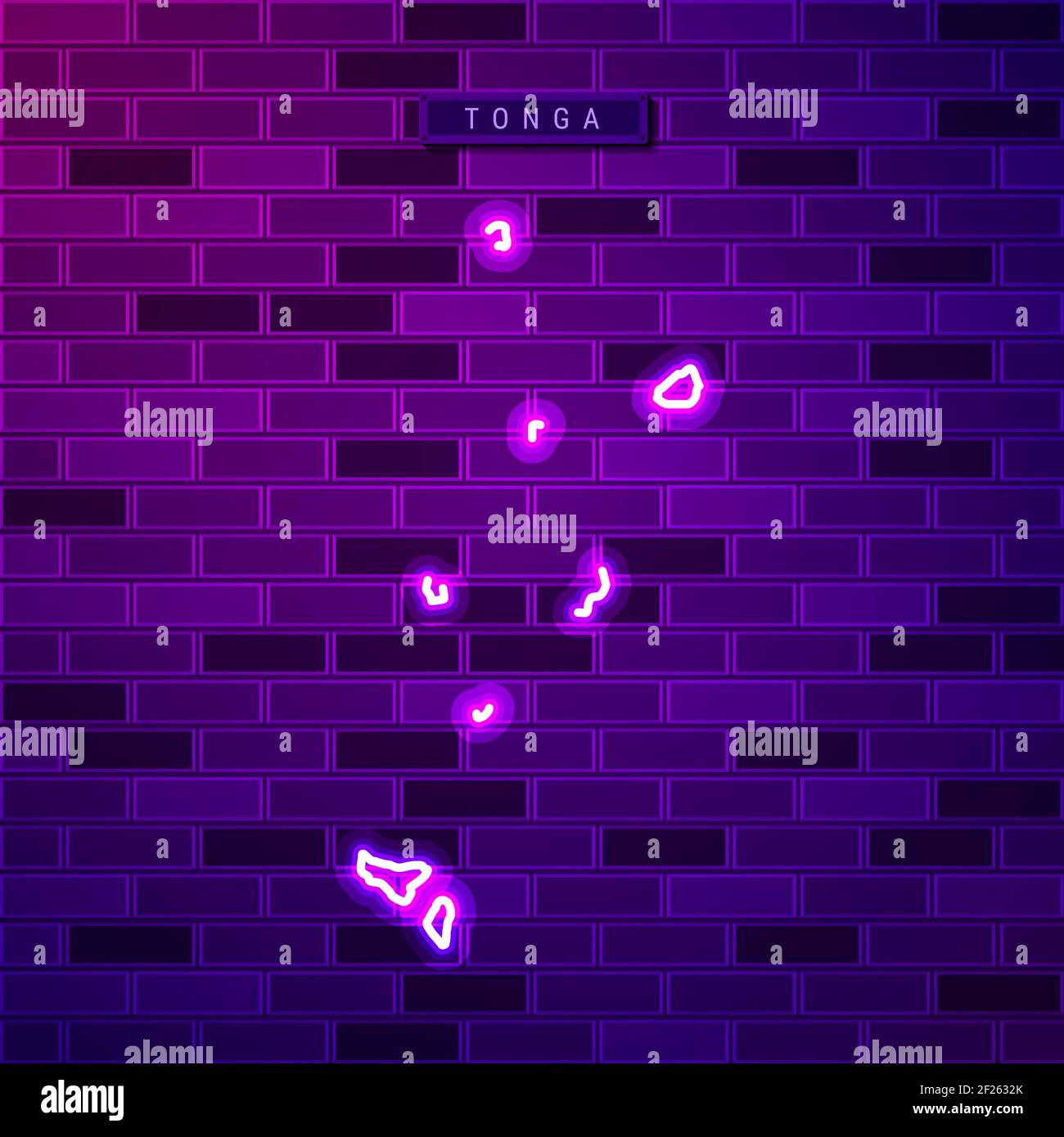 Tonga map glowing neon lamp sign. Realistic illustration. Country name ...