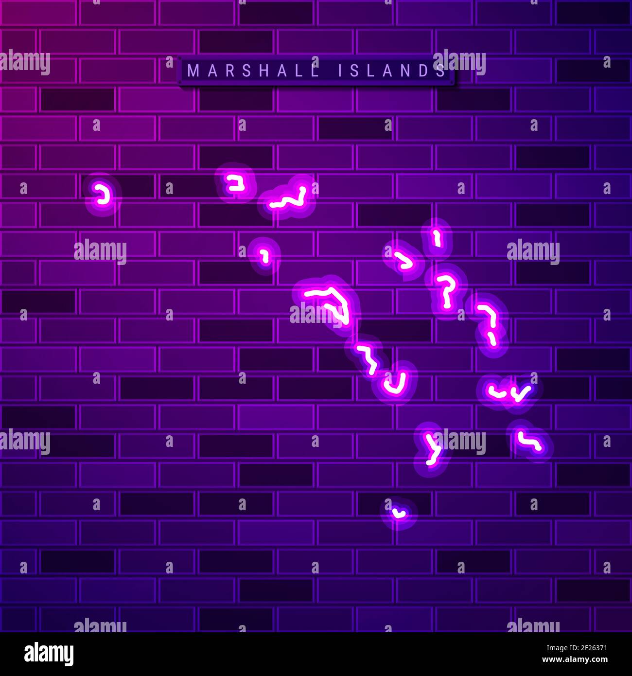 Marshall Islands map glowing neon lamp sign. Realistic illustration ...