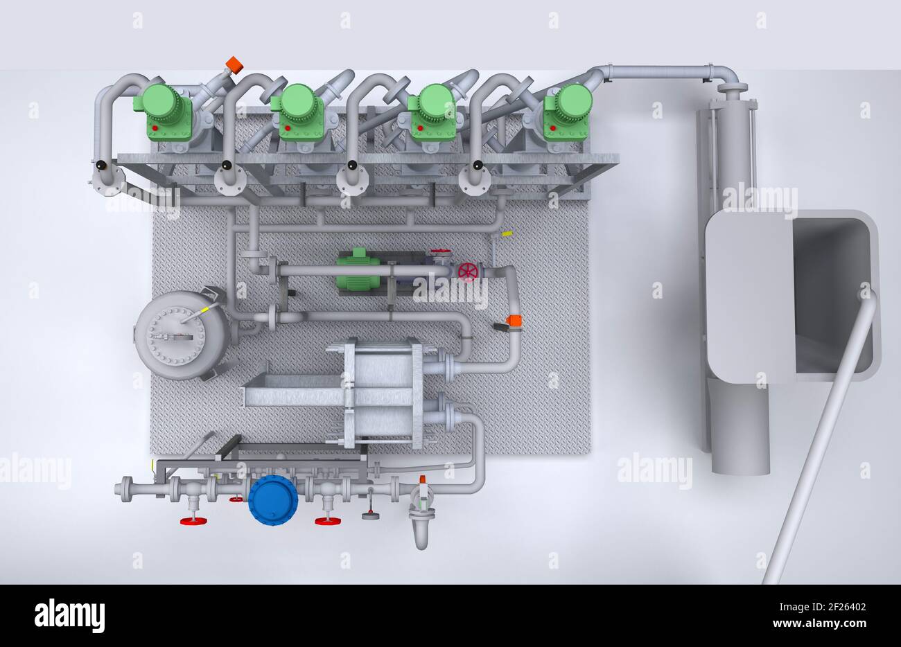 industrial production top view. 3d rendering Stock Photo - Alamy