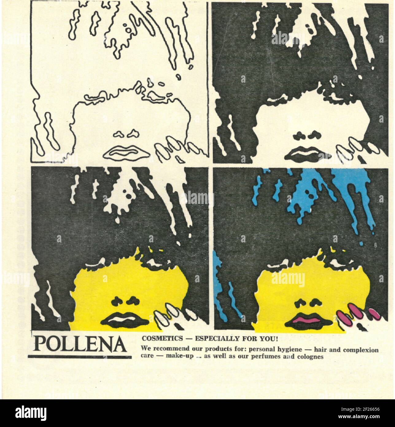 Polish vintage advert of Pollena cosmetics reklama kosmetyków Stock ...