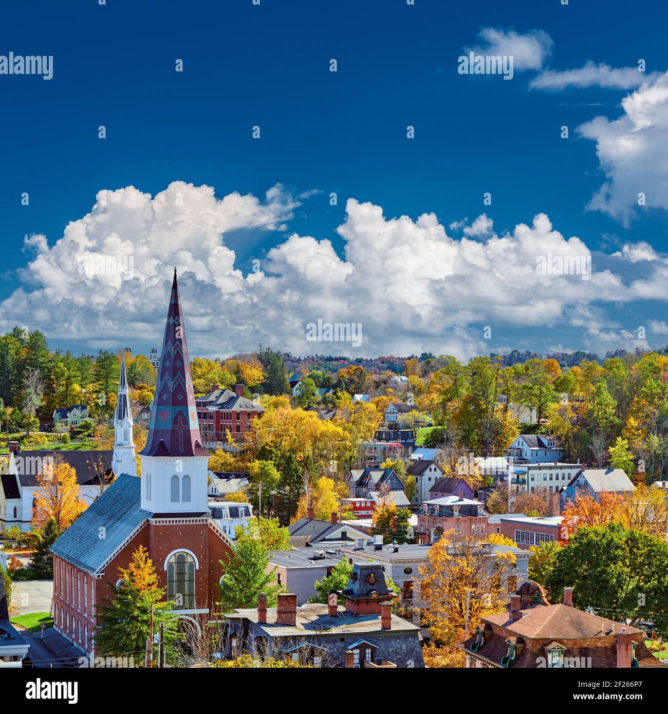 Montpelier town skyline in autumn, Vermont, USA Stock Photo - Alamy