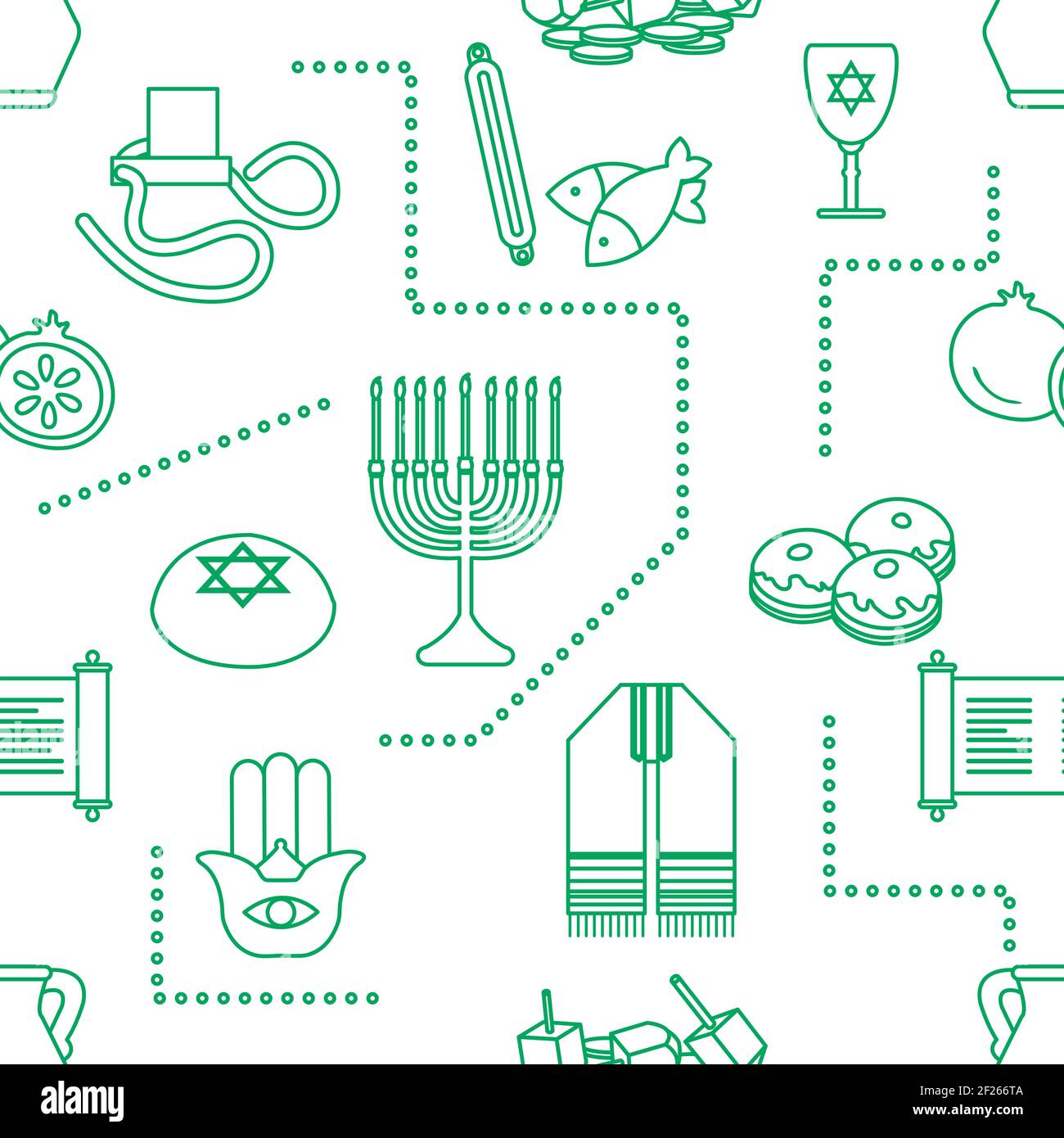 Vector Seamless pattern Illustration Jewish holiday Traditional symbols ...