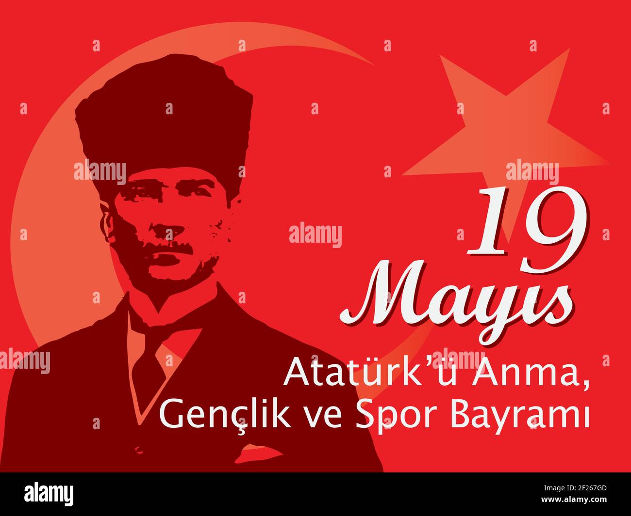 Vector illustration for 19 Mayis Ataturk'u Anma, Genclik ve Spor ...