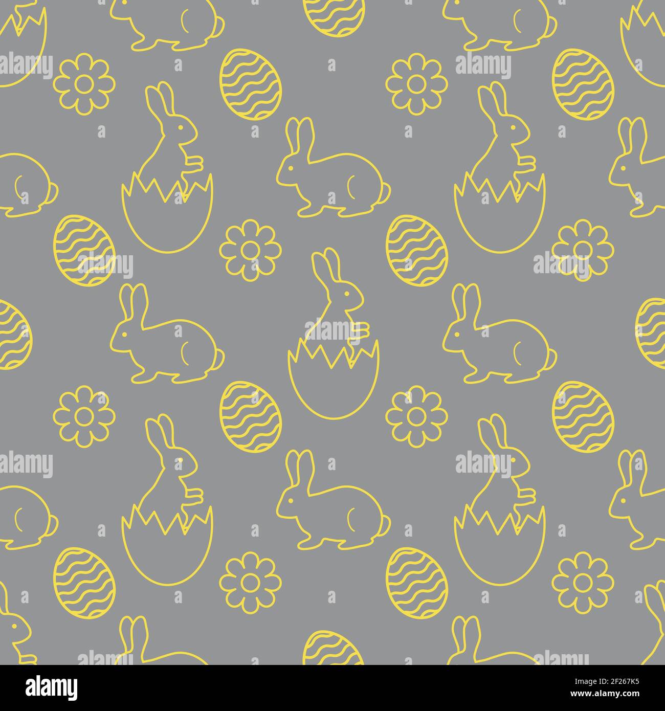 Vector seamless pattern Happy Easter. Easter Bunny, egg shell ...