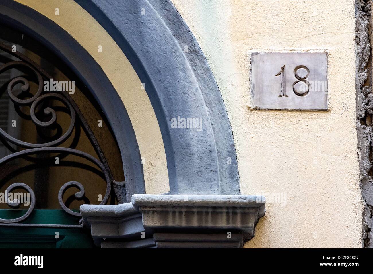 18 ancient house number, concept number Stock Photo - Alamy