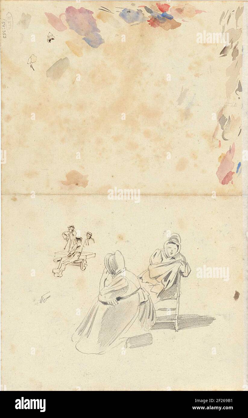 Sketches of seated figures Stock Photo - Alamy