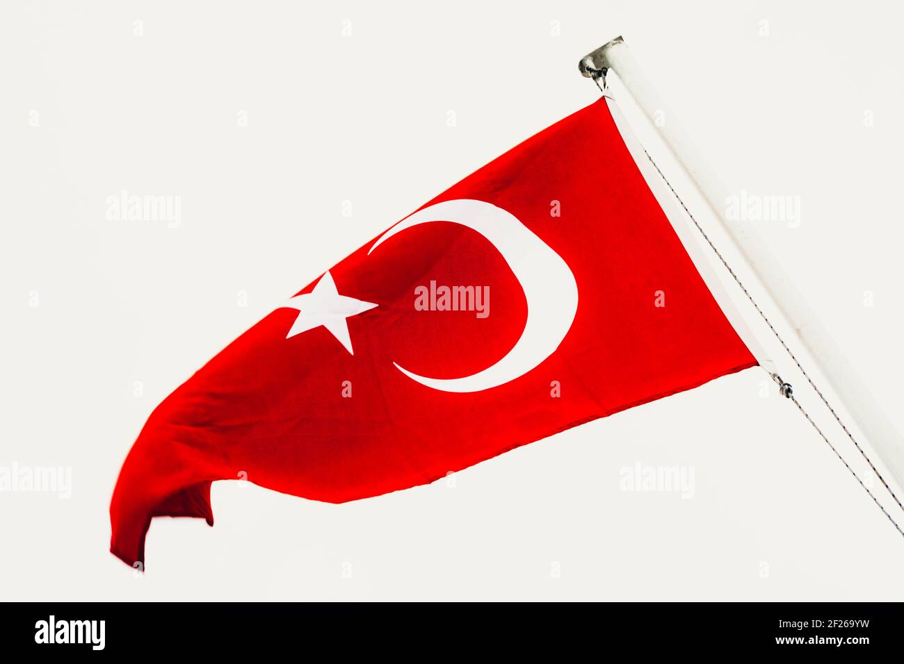 Flag of Turkey isolated on gray background. Turkish independence day ...
