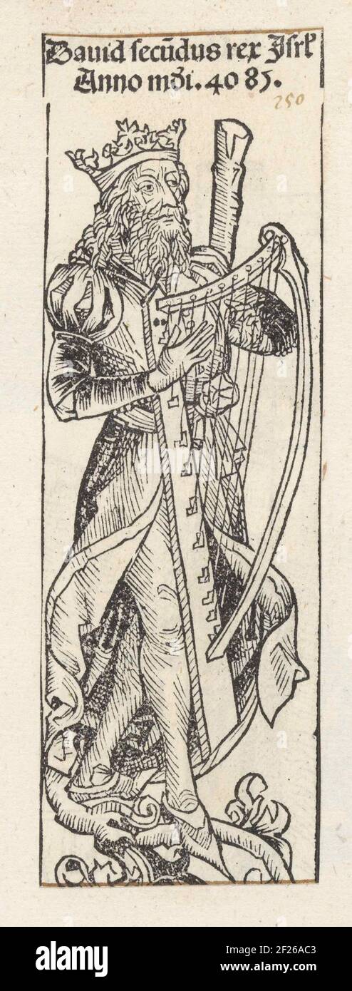 Koning David; David secu[n]dus rex Isr[ae]l; Liber Chronicarum.King ...