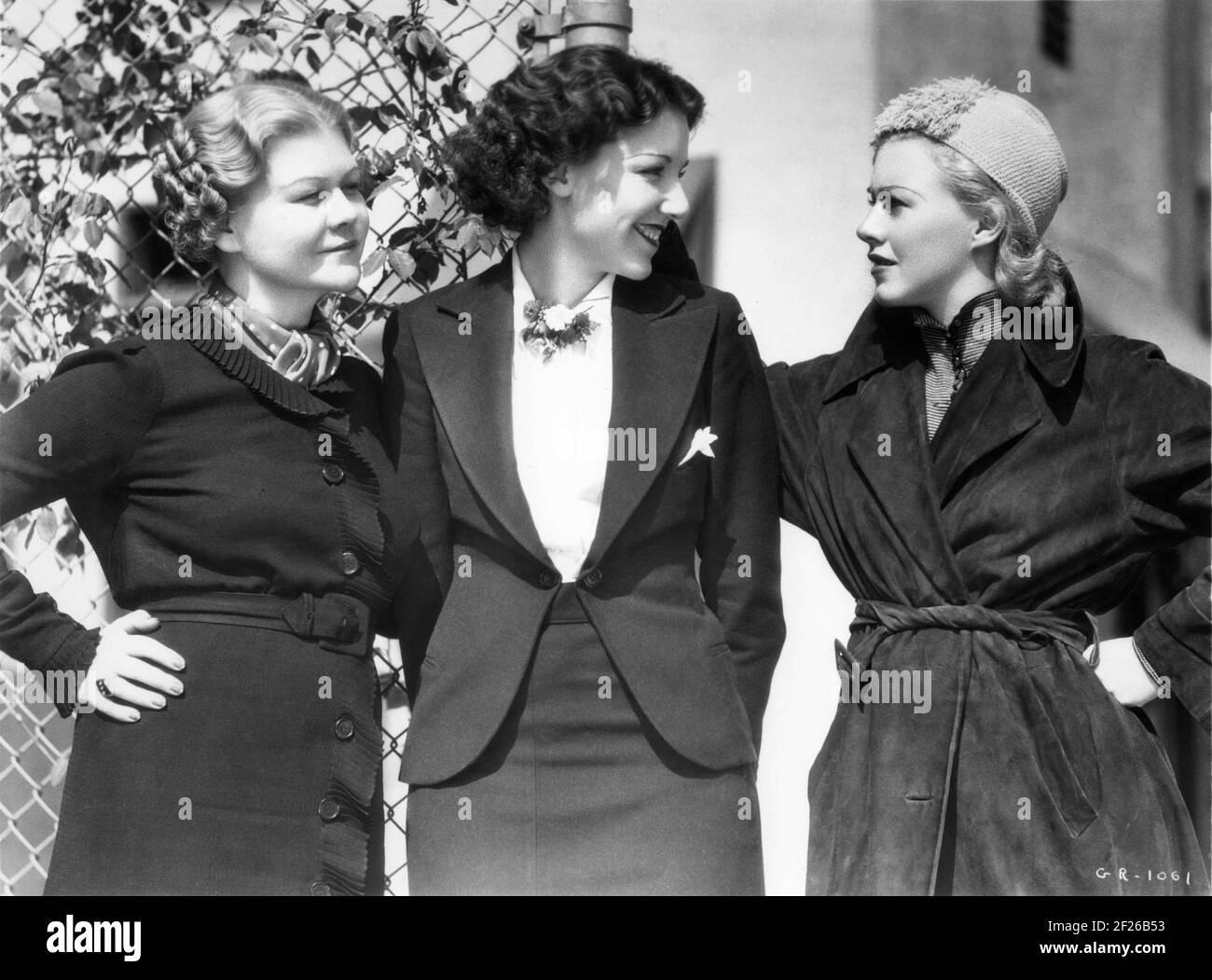 GINGER ROGERS (right) 1936 on set candid on RKO Studio Lot with her ...