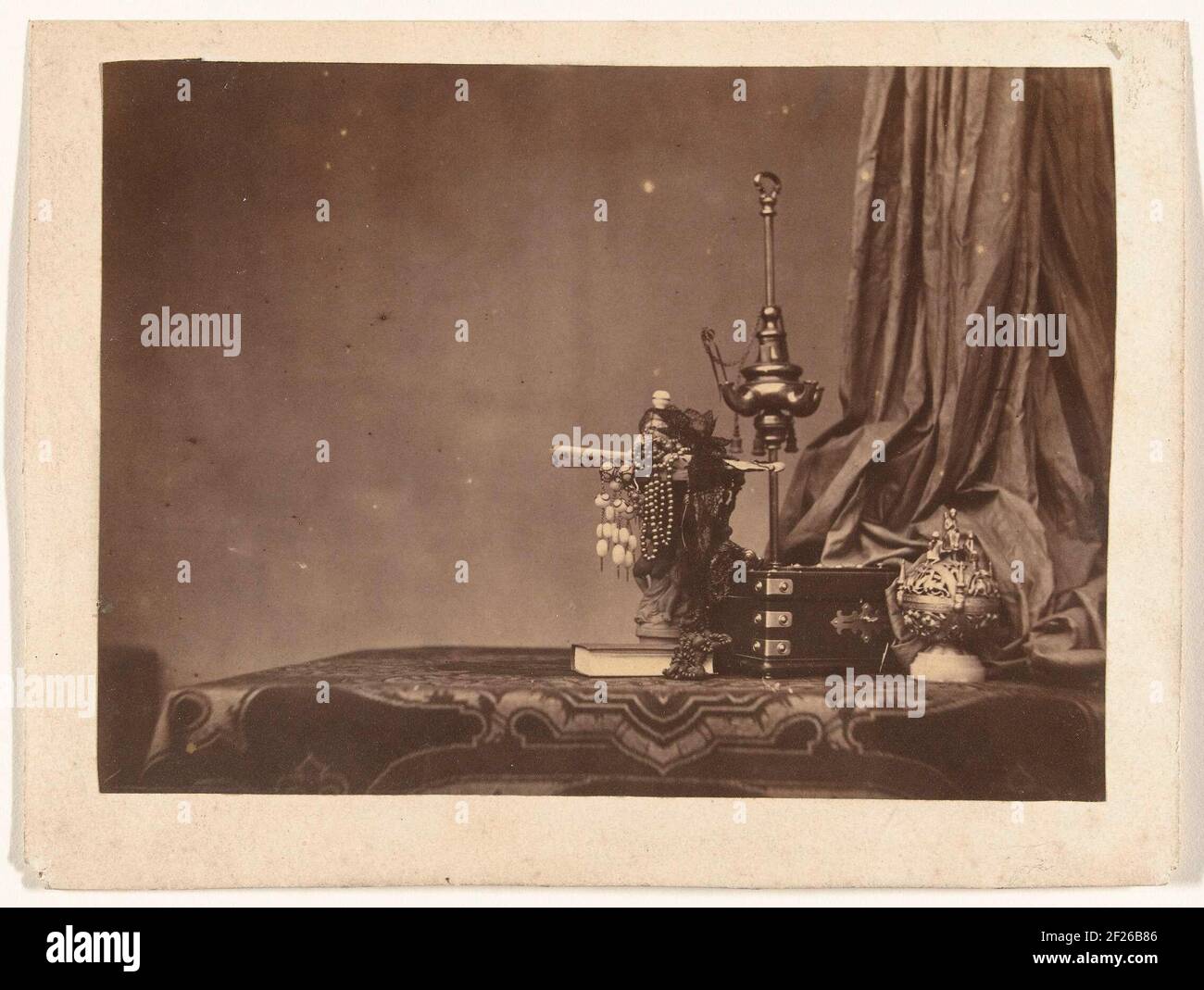 Still life. Table on which various oriental or arabic objects are ...