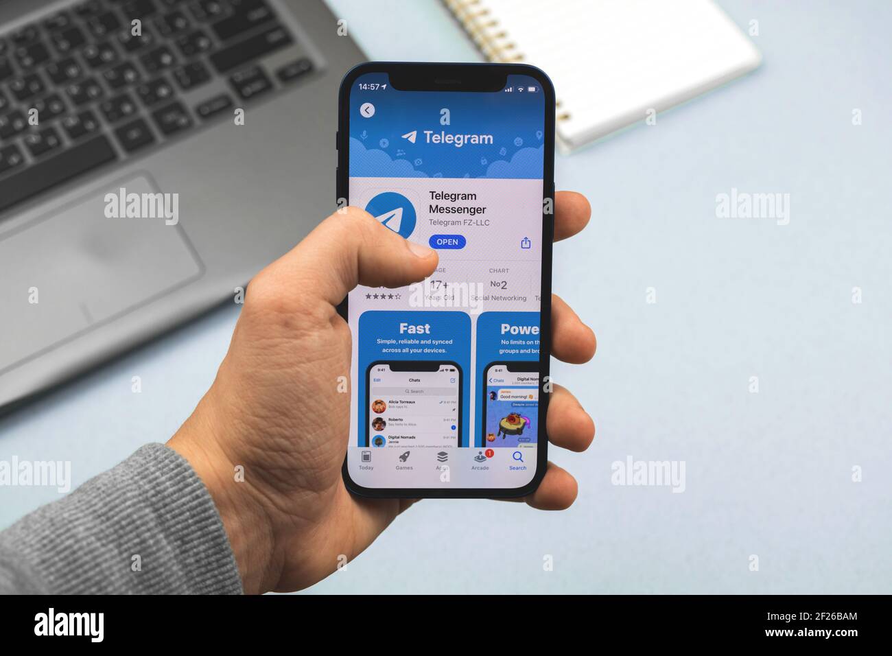 Woman telegram app logo hi-res stock photography and images - Alamy
