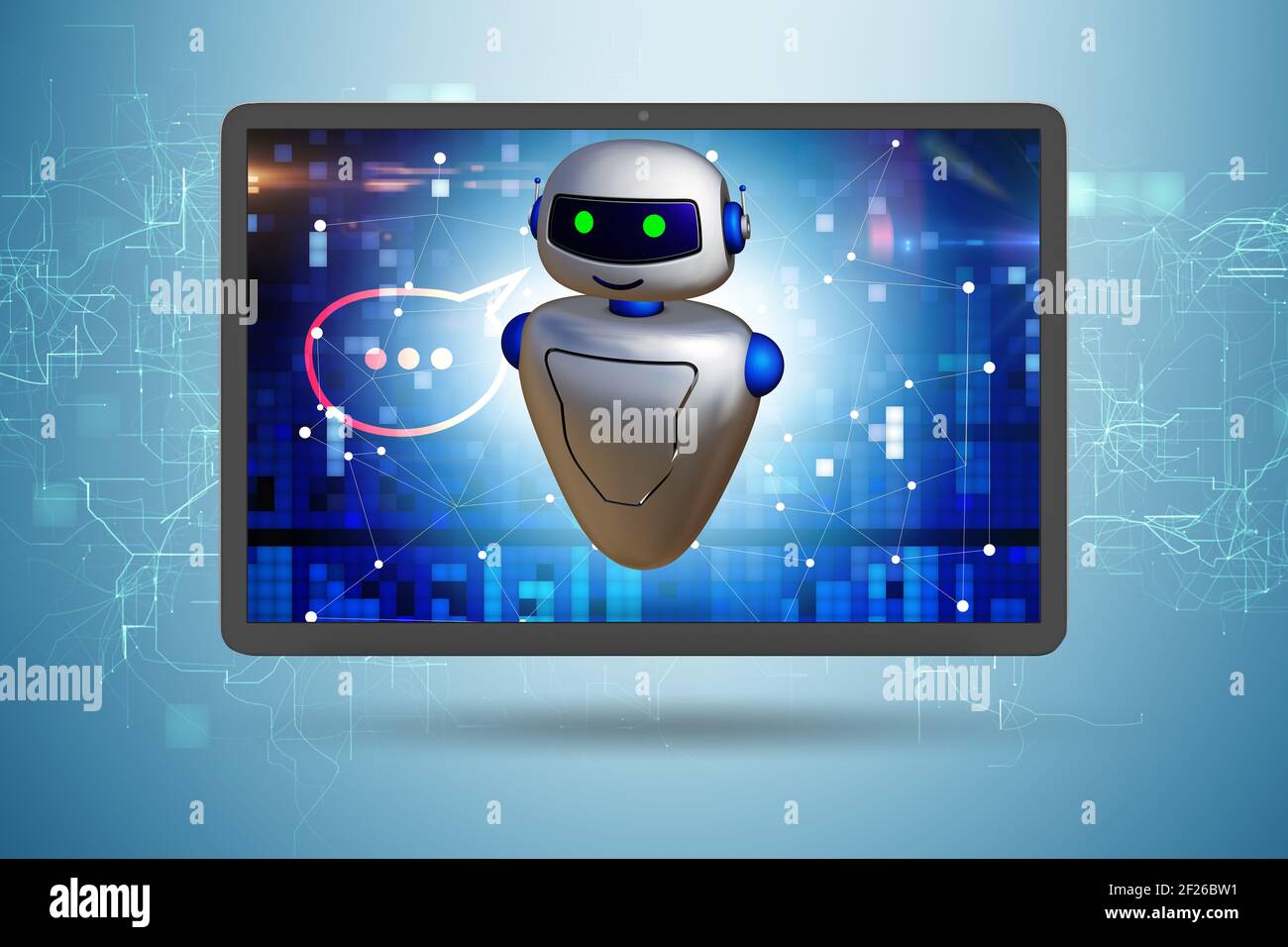 Concept of chat bot - 3d rendering Stock Photo - Alamy