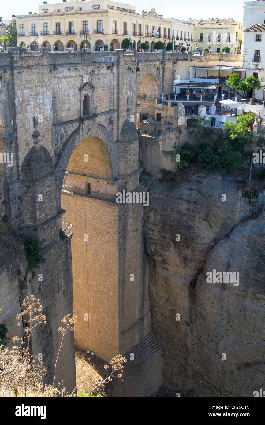 New bridge from the Aldehuela viewpoint in Ronda, Malaga, Andalusia ...