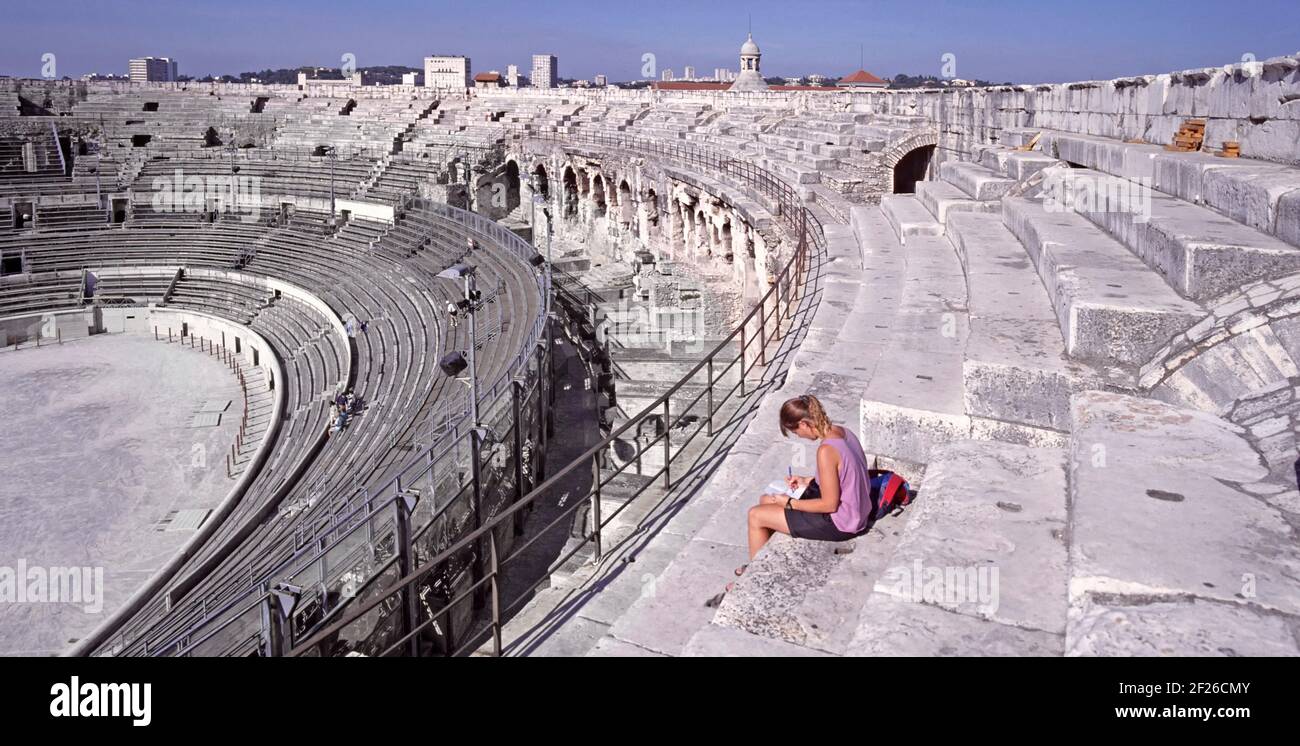 Historical1990s archive interior view of the preserved French Arena of ...