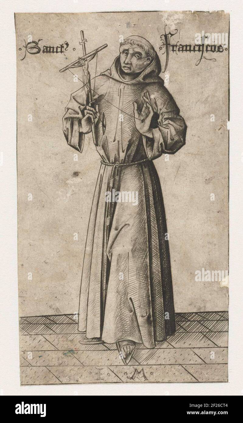 Saint Francis of Assisi.Franciscus from Assisi with a crucifix in the ...