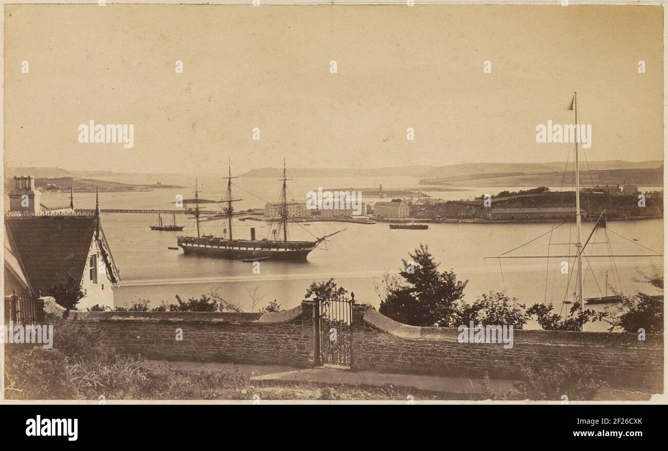 View of a port on the coast, presumably in England.part or album with ...