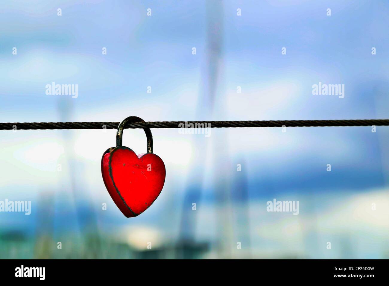 metal heart on a wire Stock Photo - Alamy