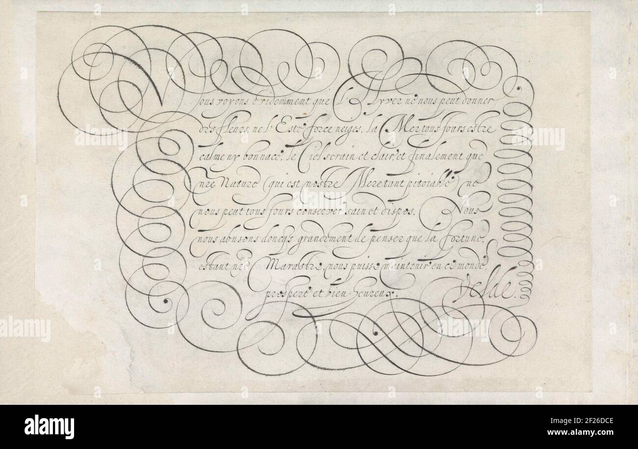 Design of a write example: Nous Voyons Evidement (...); Spieghel der ...