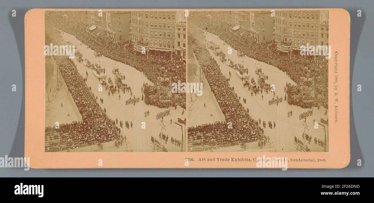 Art and Trade Exhibits, Citizens Parade, Centennial, 1889 Stock Photo ...
