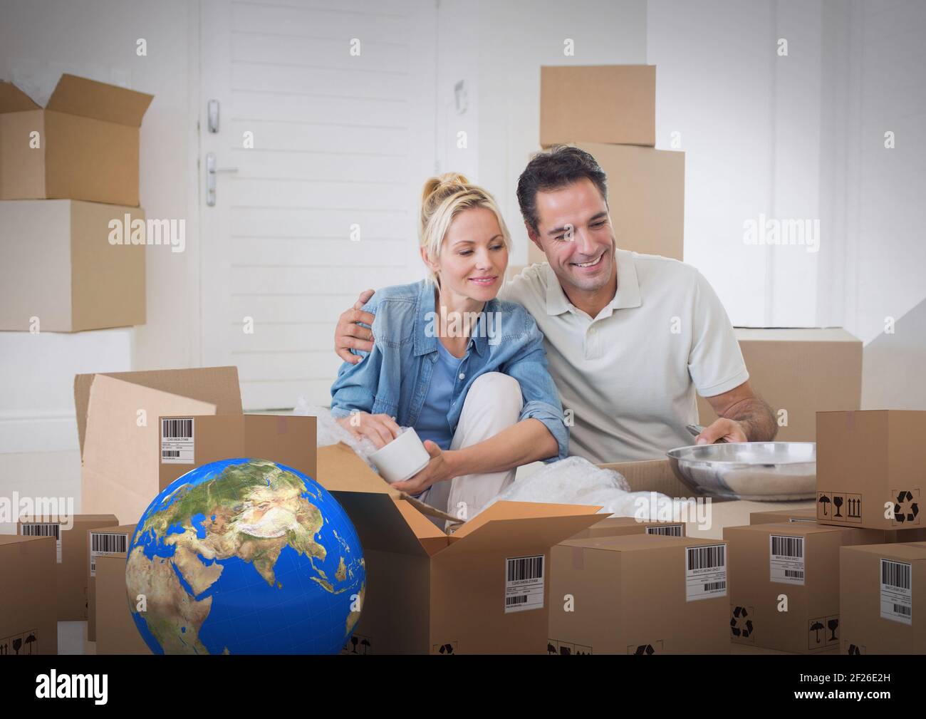 Unpacking cardboard boxes hi-res stock photography and images - Alamy