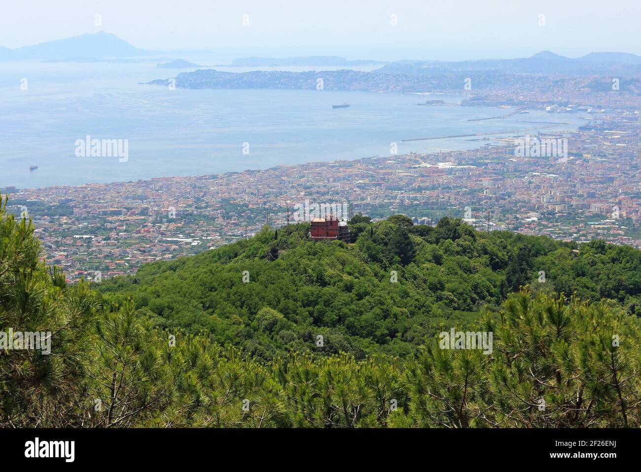 Vesuvius Observatory View From Mountain Volcano Naples Italy Stock ...