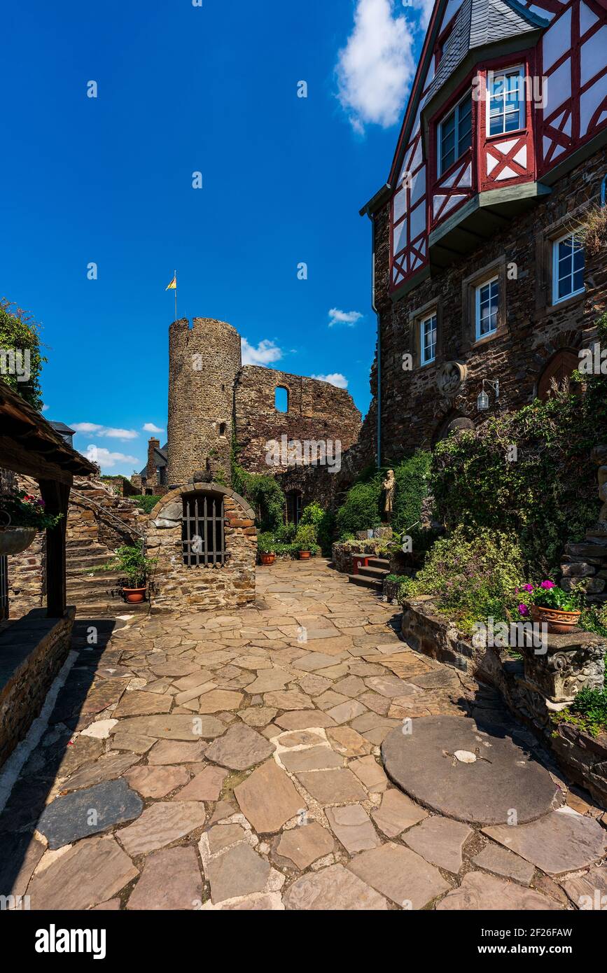 The ruins of Thurant Castle near Alken on the Moselle, Germany. Alken ...