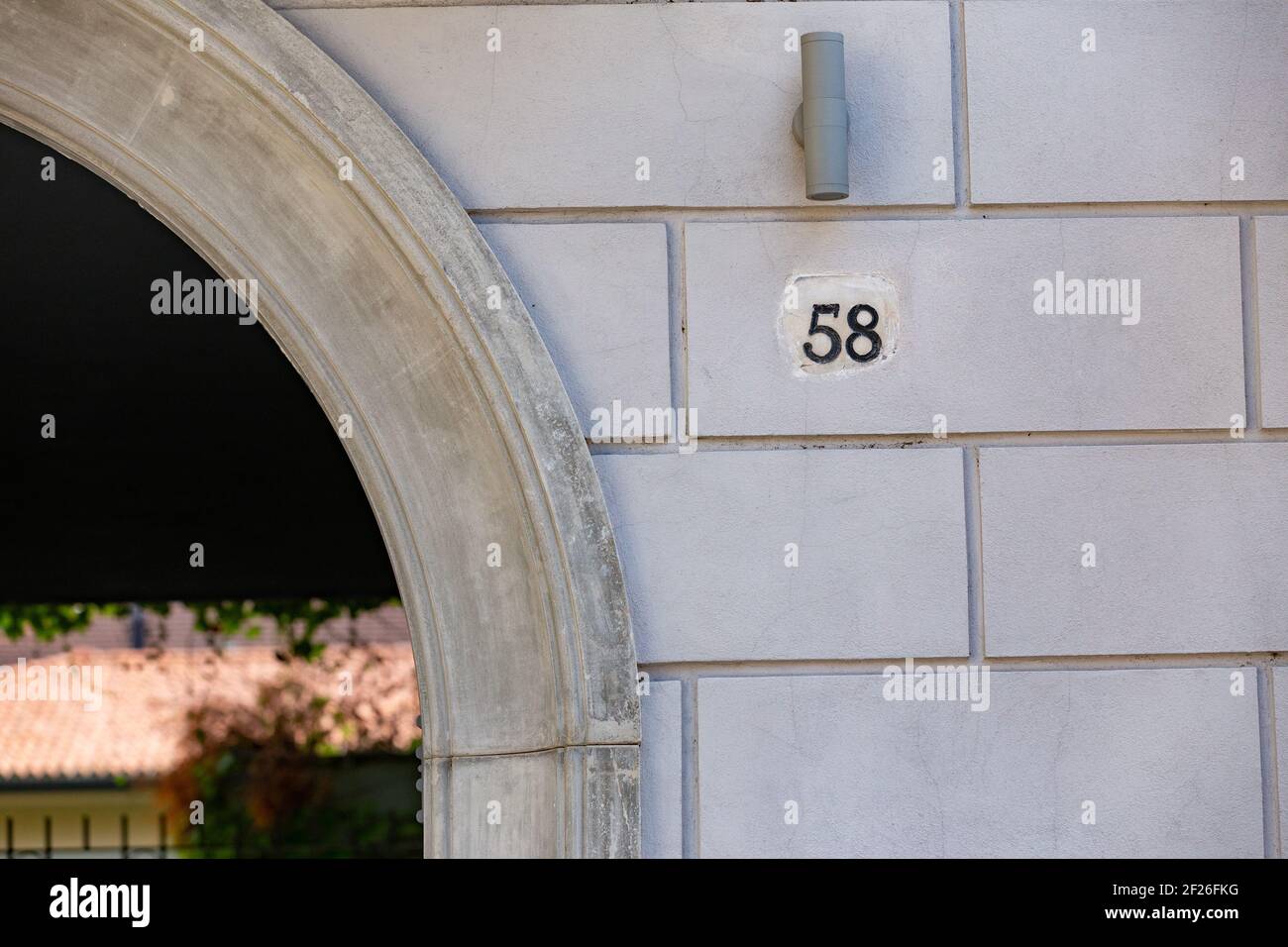 58 ancient house number, concept number Stock Photo - Alamy