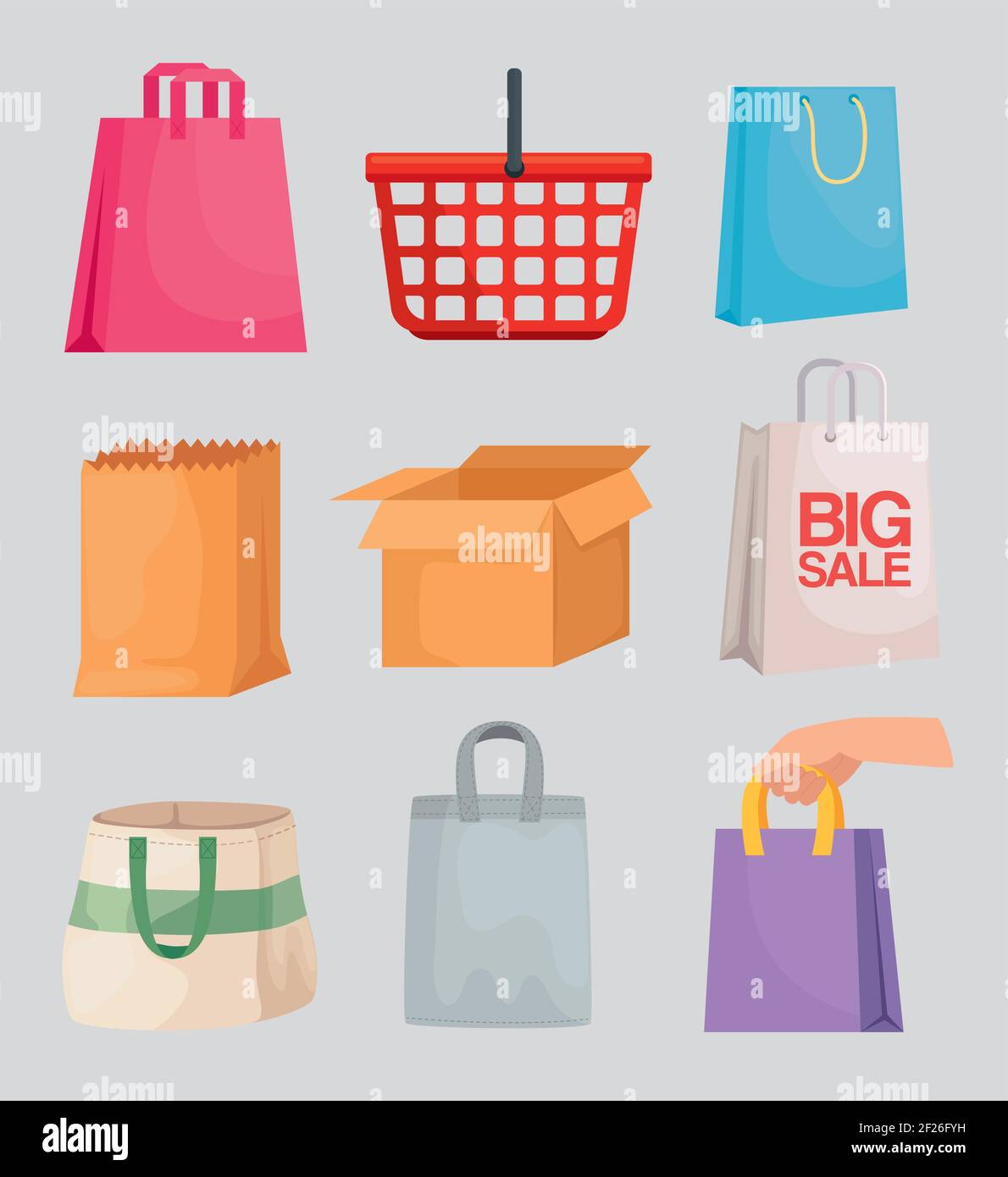shopping set packings Stock Vector Image & Art - Alamy