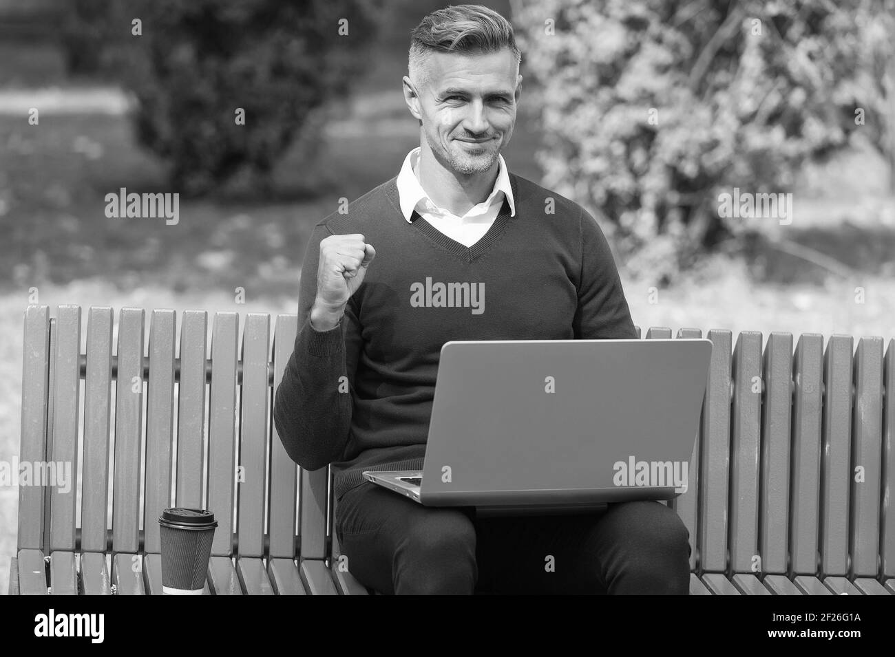 Man morning video Black and White Stock Photos & Images - Alamy
