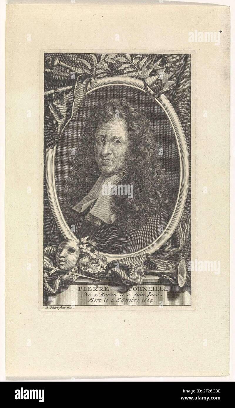 Portrait of Pierre Corneille, a French playwright. Around the framework ...