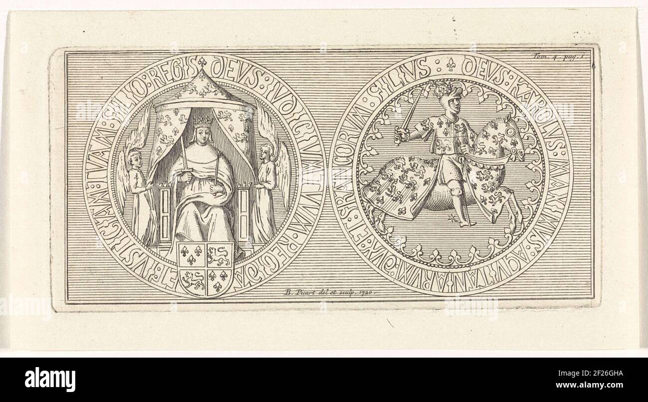 Medal with the portrait of Charlemagne, Roman emperor, on a throne ...