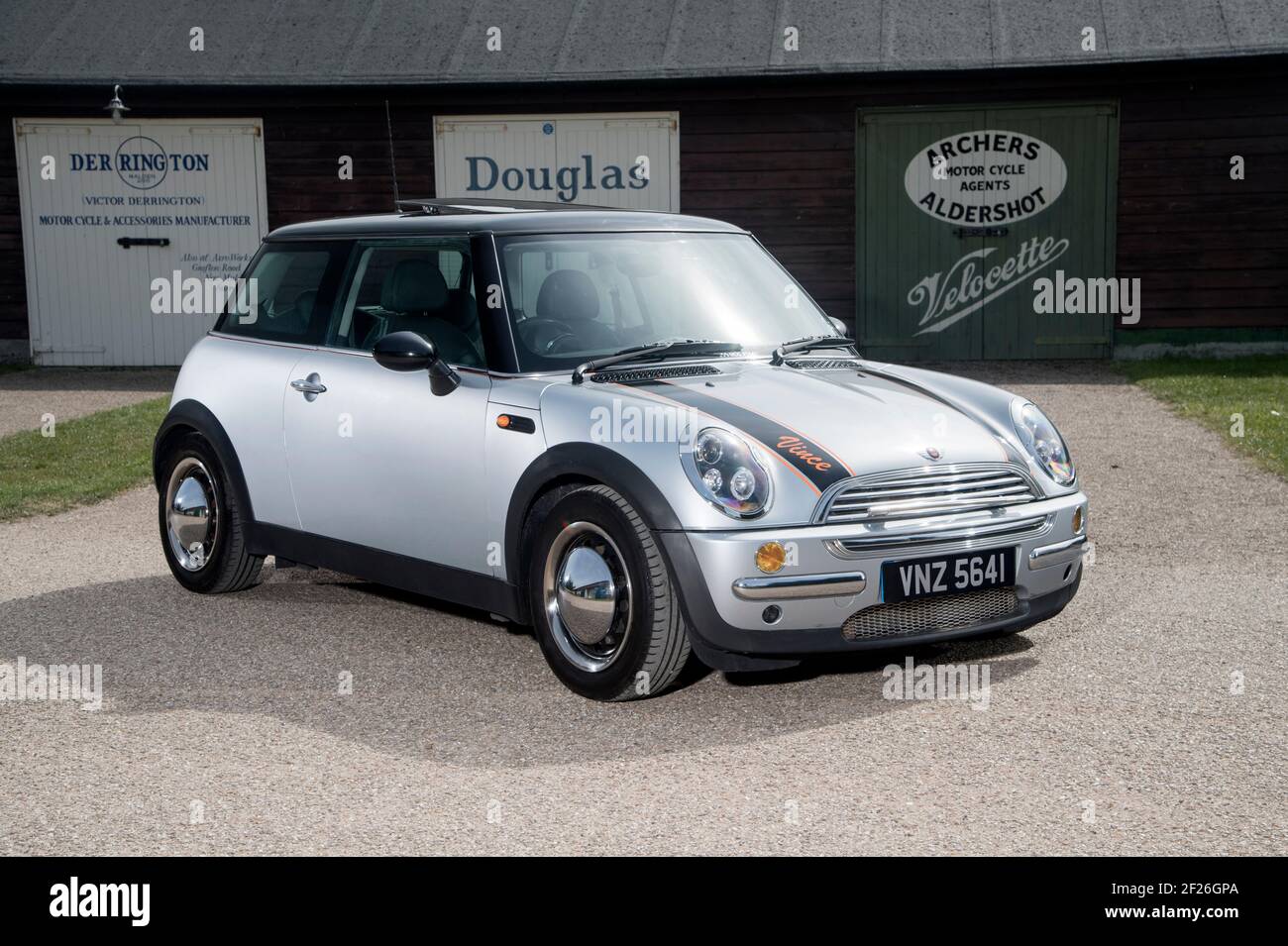 Retro style modded R50 (first generation) BMW Mini Stock Photo - Alamy