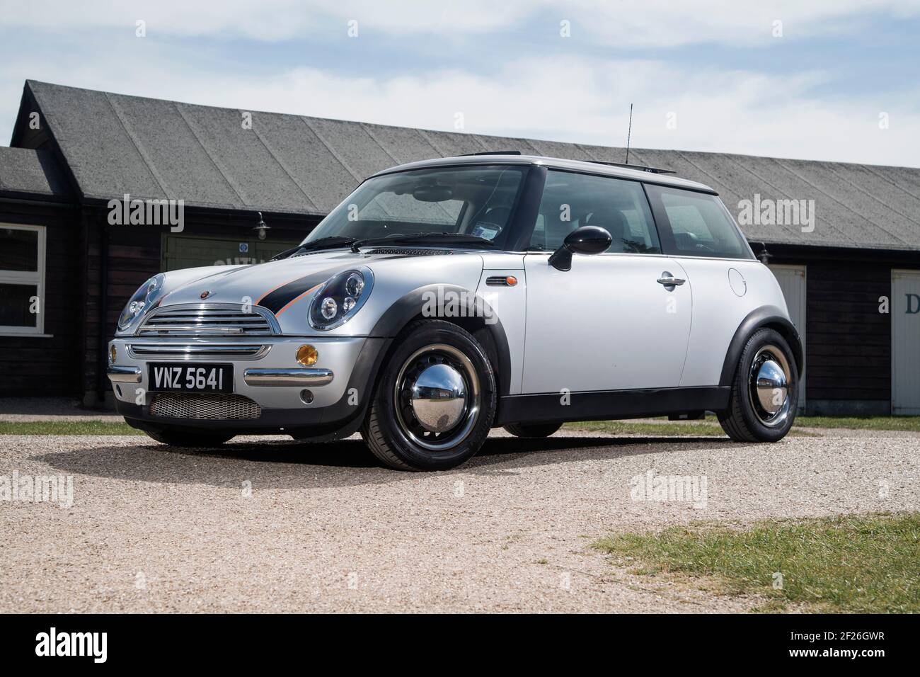 Retro style modded R50 (first generation) BMW Mini Stock Photo - Alamy