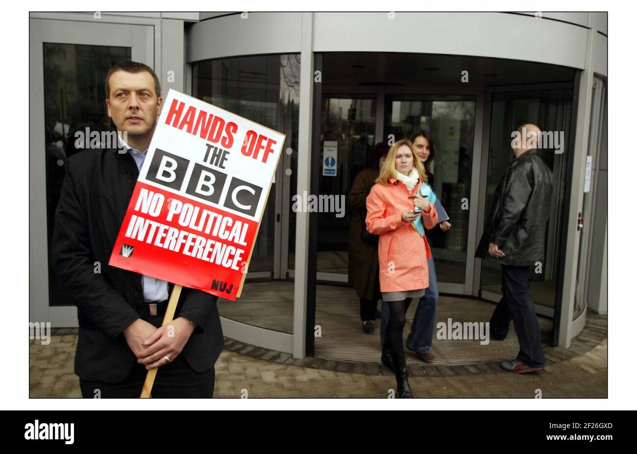 Staff of the BBC White city) staged a walkout demo. at 12 oclock today ...