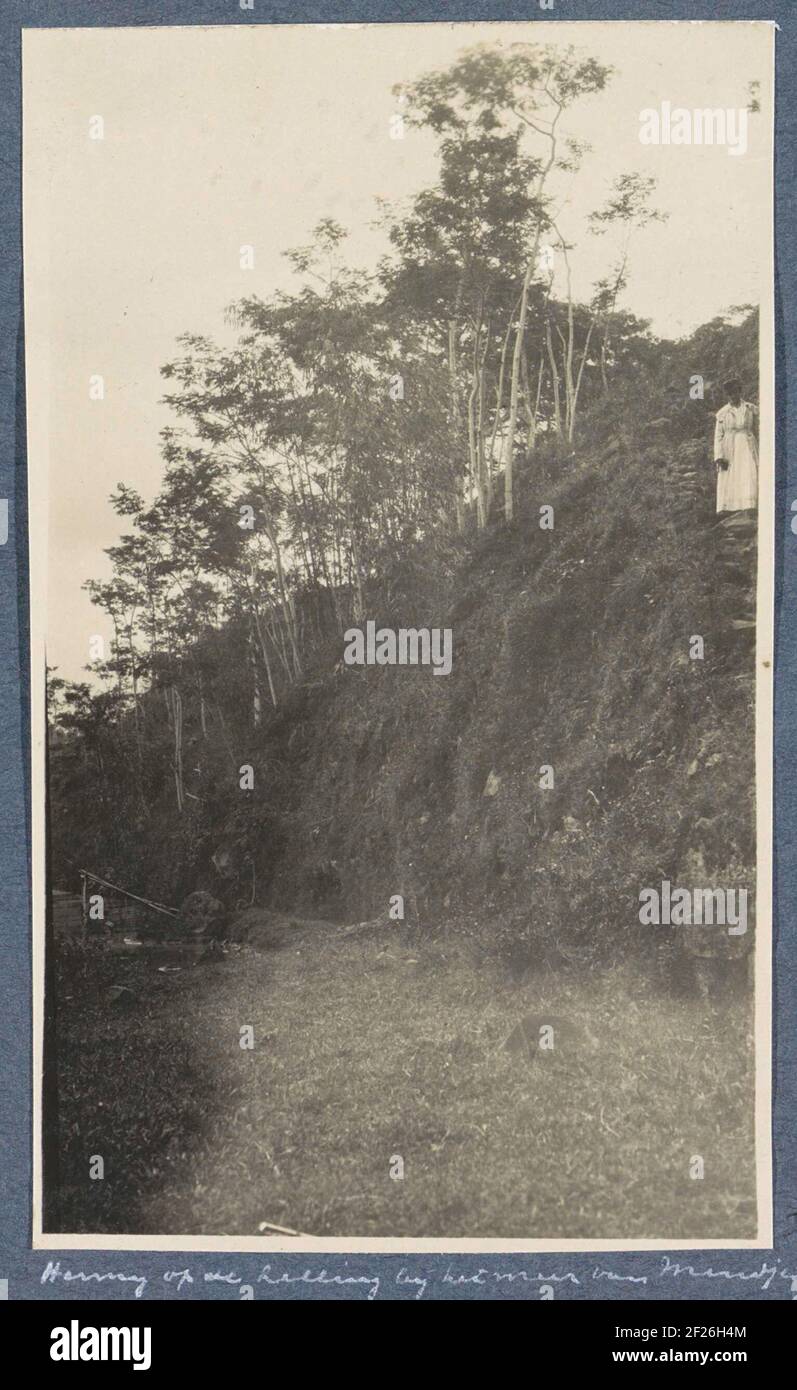 Woman referred to as 'Henny' standing on a slope at Lake Mendjer in the ...