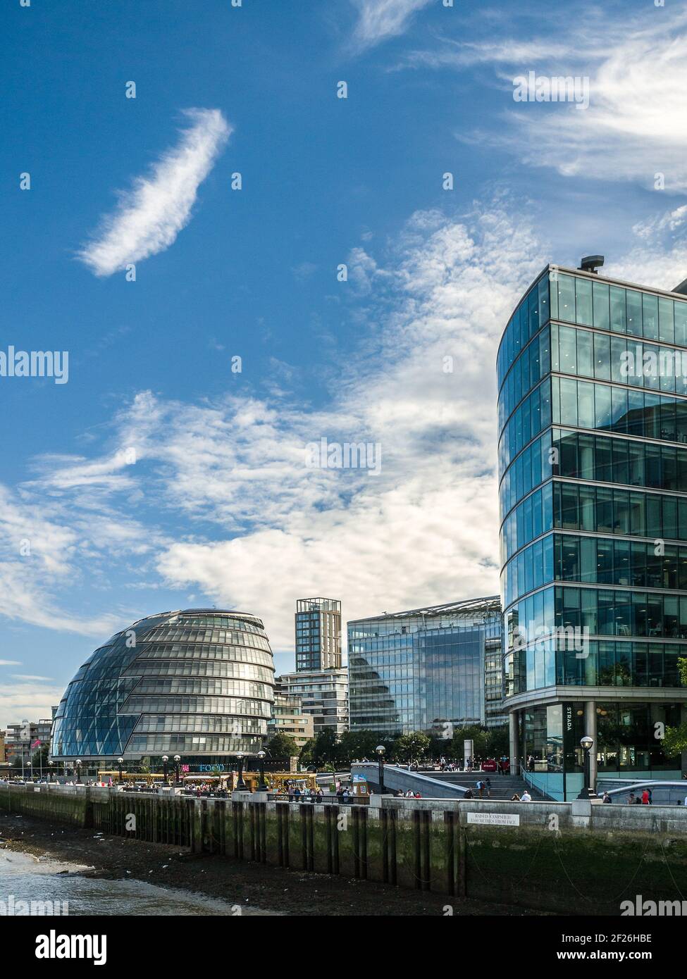 City Hall and Other Modern Buildings along the River Thames Stock Photo ...