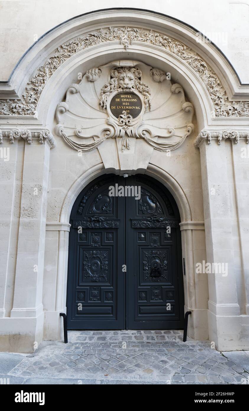 Paris, France-february 20, 2021 : Hotel de Chalon-Luxembourg is a ...