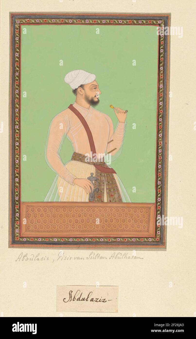 Portret van Abd al-Aziz, broer van Bahlul-Khan, die vizier van Sultan ...
