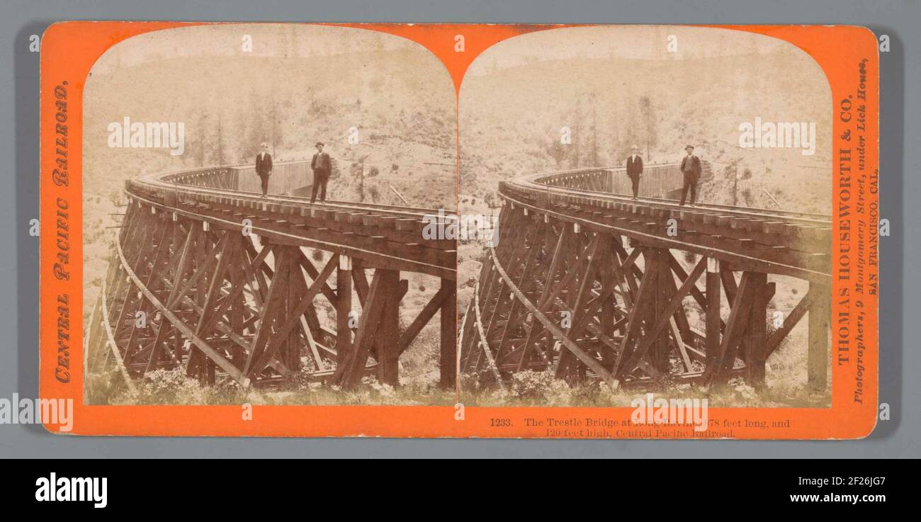 The Trestle Bridge at Long Ravine, 878 feet long, and 120 feet high ...