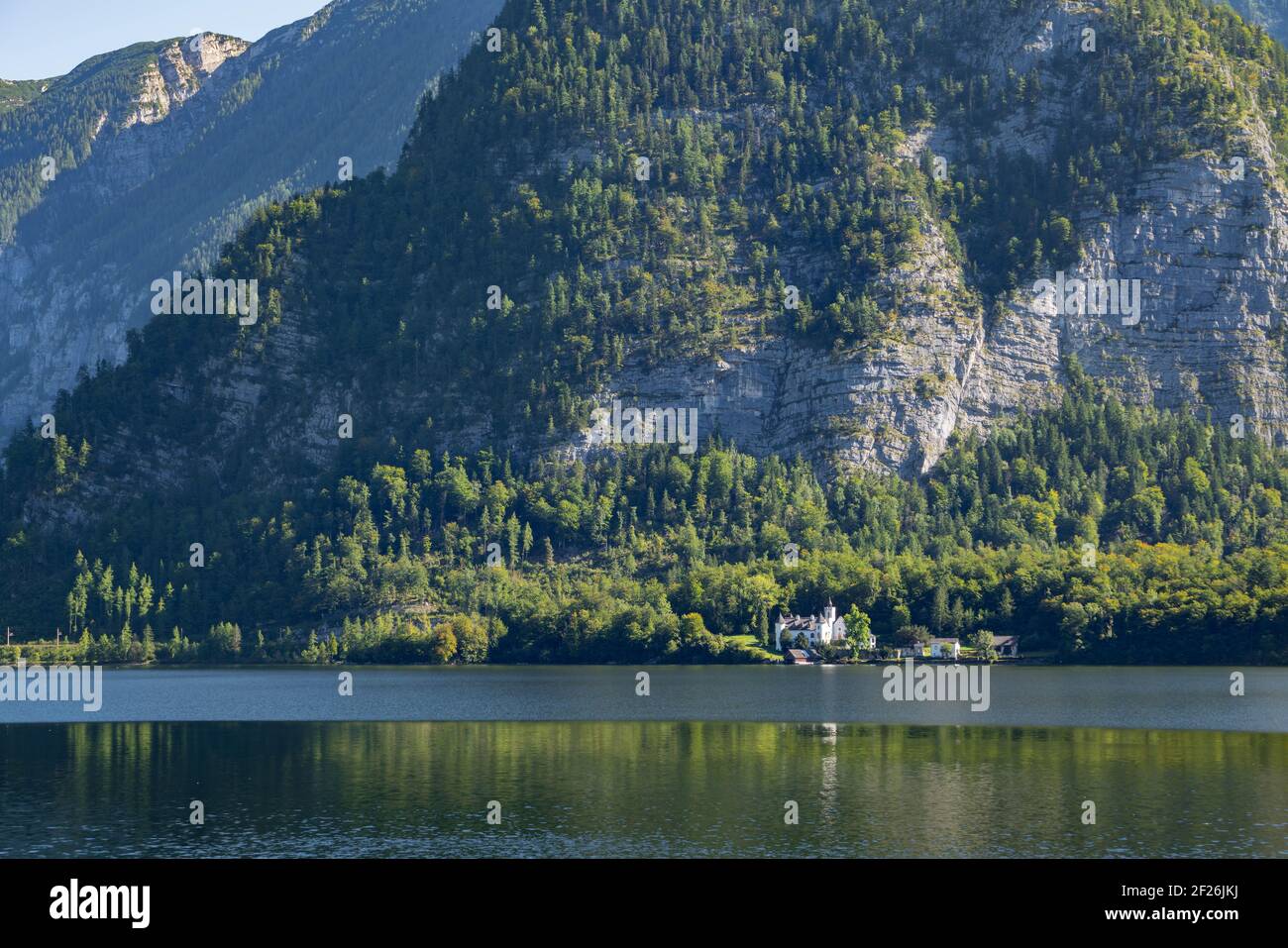 Castle Schloss on the Shoreline of Lake Hallstatt Stock Photo - Alamy