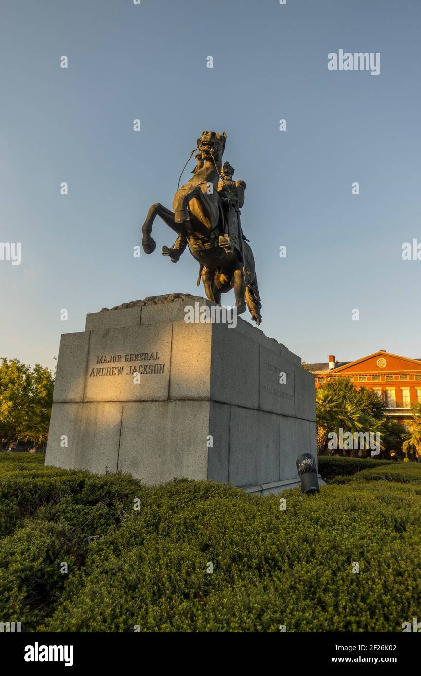 Statue Andrew Jackson in Jackson Square New Orleans Louisiana Stock ...