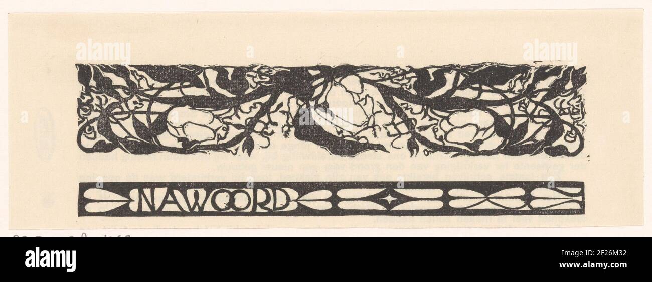 Reproduction of: Afterword. The foliage of a climbing plant above the ...