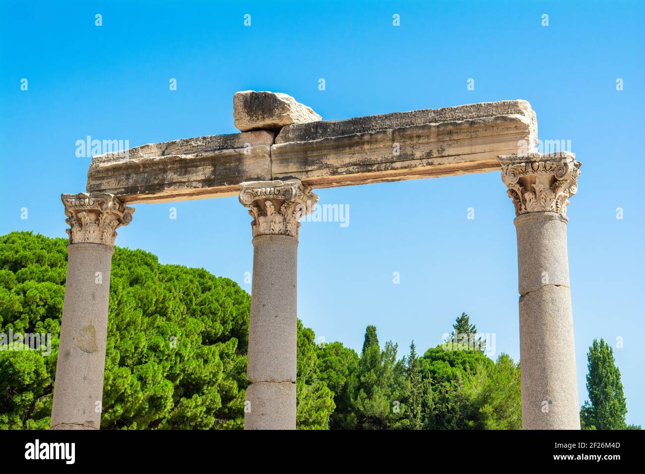 Colonnade on the ruins of an ancient Greek city Ephesus, Turkey Stock ...