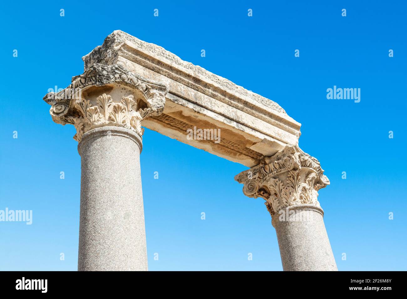 Colonnade on the ruins of an ancient Greek city Ephesus, Turkey Stock ...