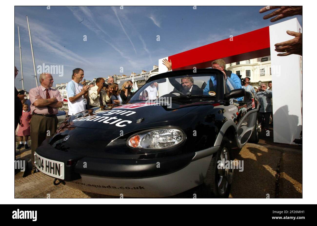 Richard Branson drives his Gibbs Aquada during his record atempt across ...