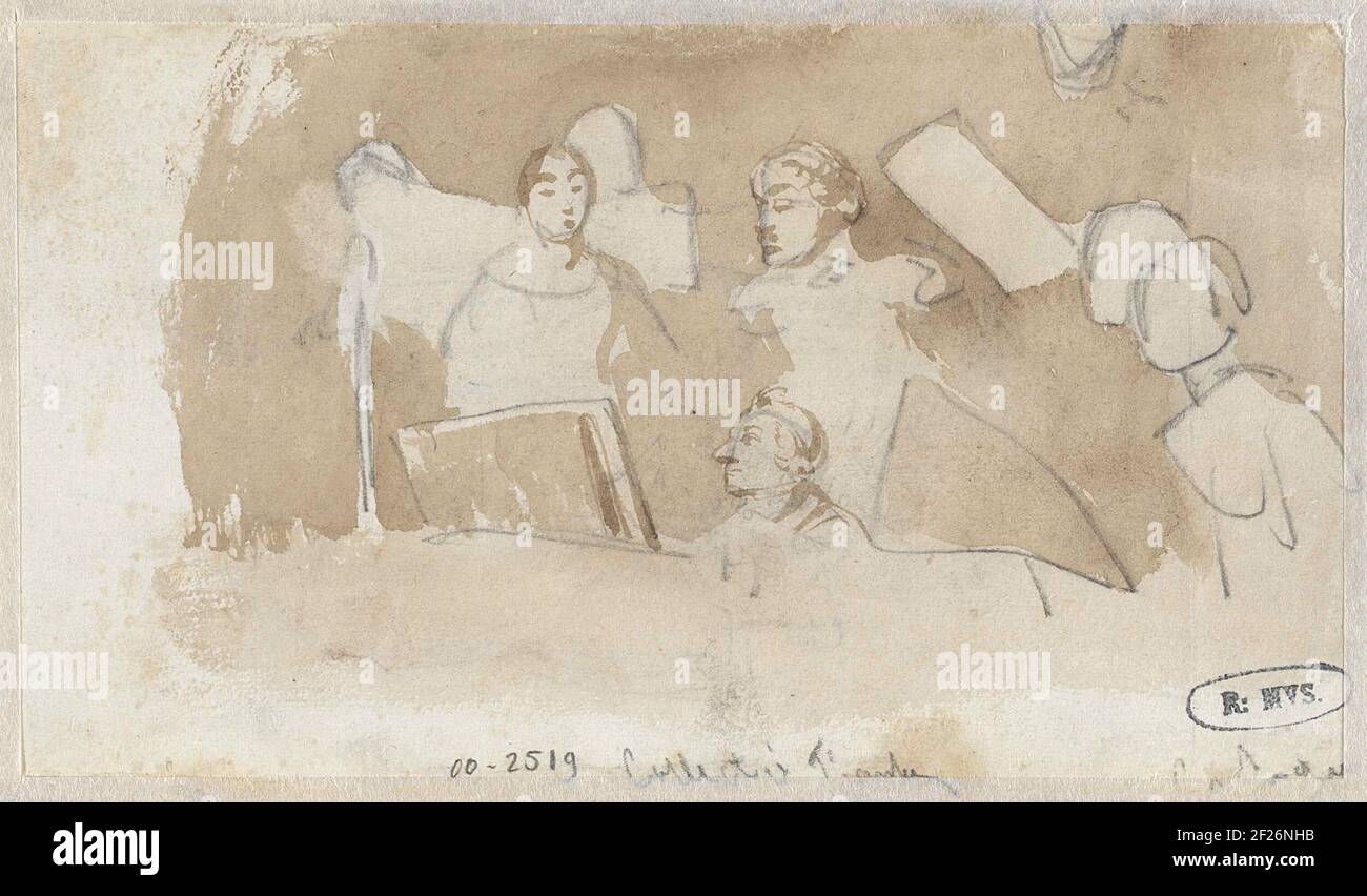 Sketch of group singing people Stock Photo - Alamy