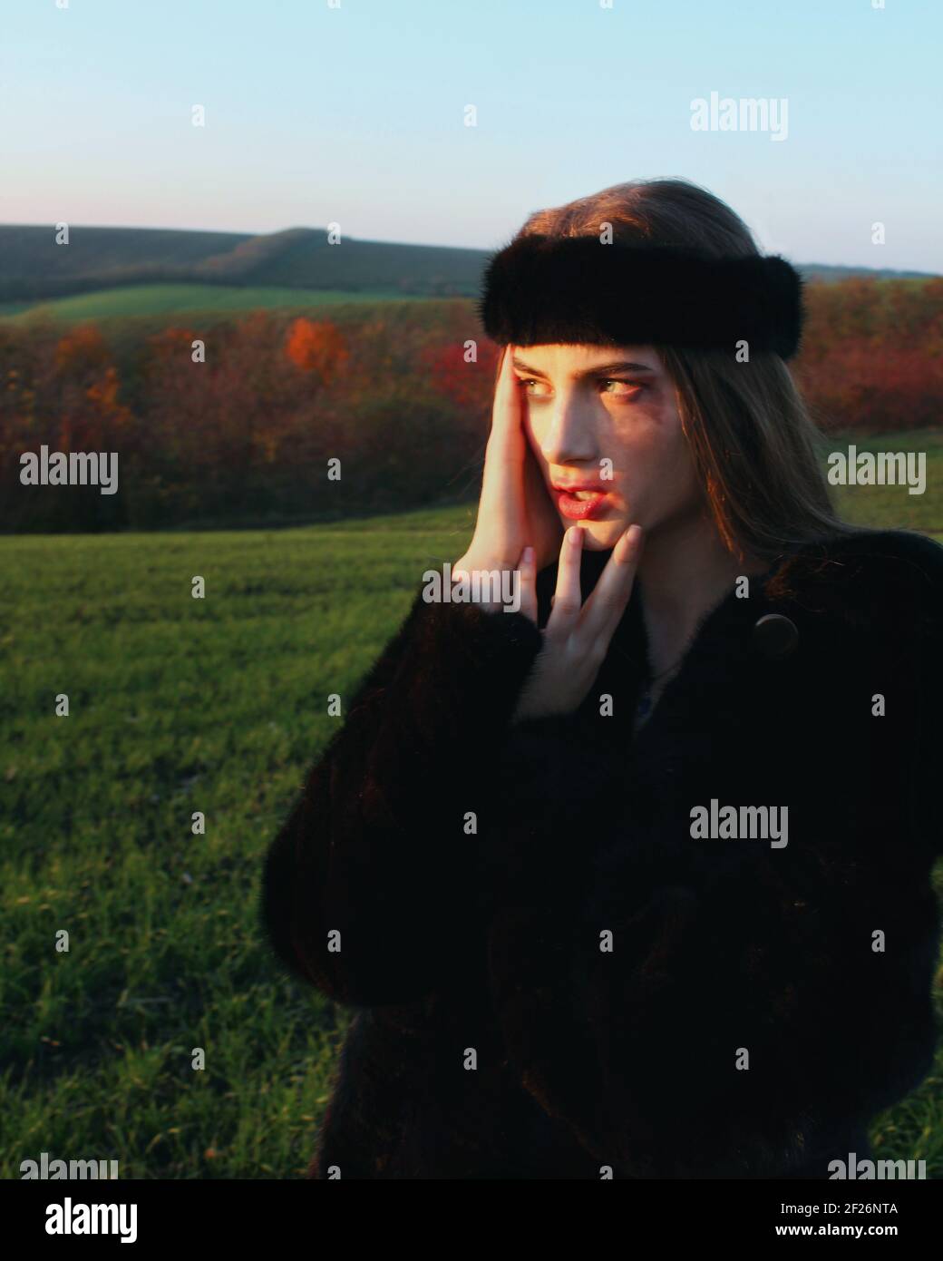 A dramatic portrait of a crying girl, taken in sunlight Stock Photo - Alamy