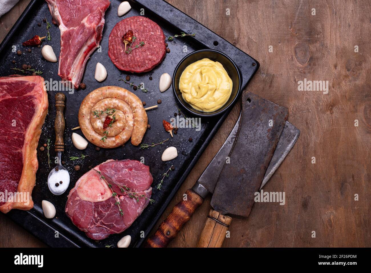 Assortment of various types of meat Stock Photo - Alamy